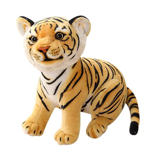 GUDVES Tigers Plush Toy Stuffed Animal Plush Cat - by Tiger Tale Toys Cute Lifelike Tiger Stuffed Animals Animals Kids Toy Gift for Boy Baby Hug Tiger - Lifelike Stuffed Animal (7.8 in, Yellow Tiger)