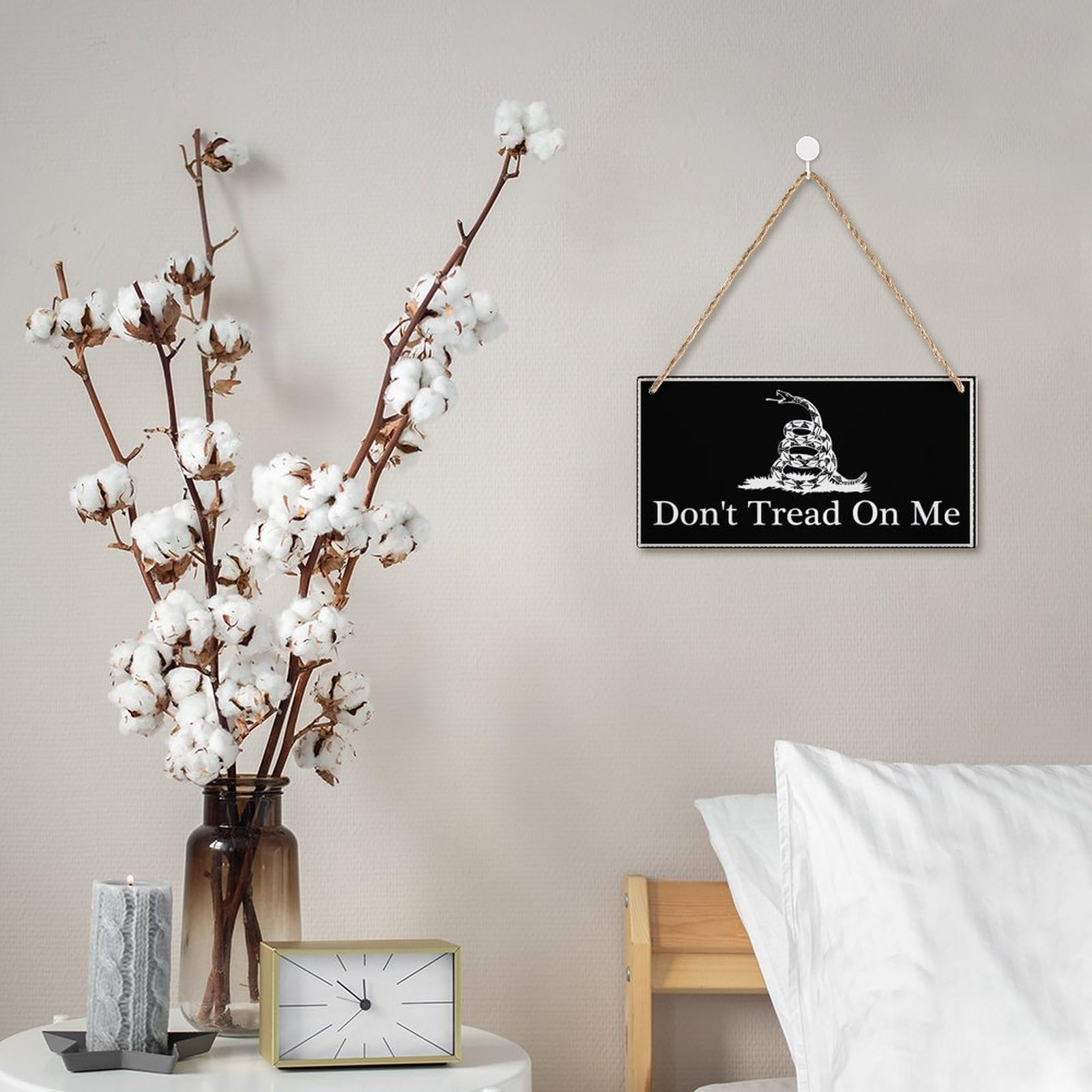 Dont Tread on Me Garden Sign Decorative Wood Sign Home Decor,Wall Art,6 inch by 12 inch Hanging Sign