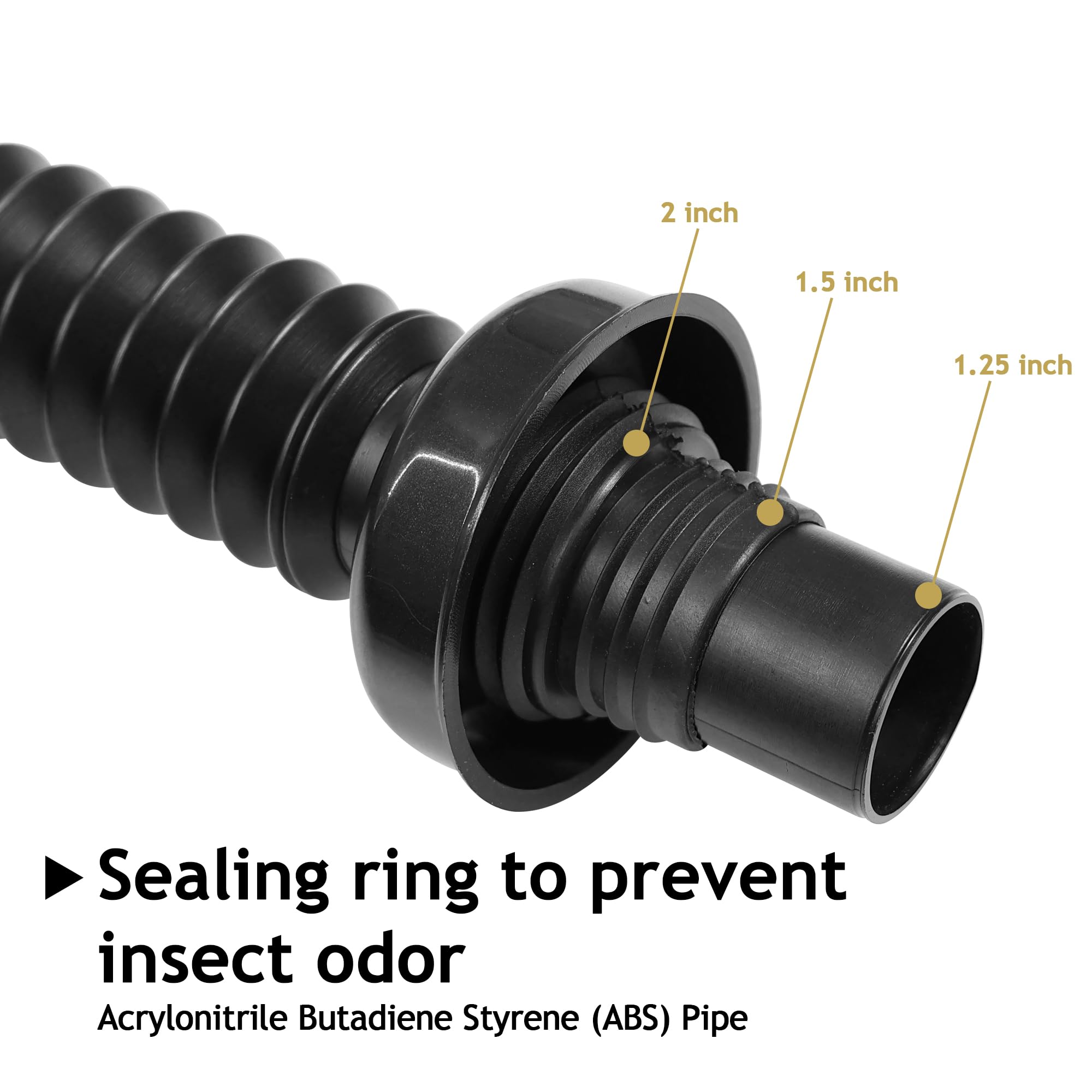 Bathroom Sink Drain Kit, with Flexible Expandable P-Trap Sink Drain Pipe, Fits 1-1/4",1-1/2" and 2'' Drain Hole, Built-in Anti-Clogging Stopper, Anti-Odor Bathroom Sink Drain