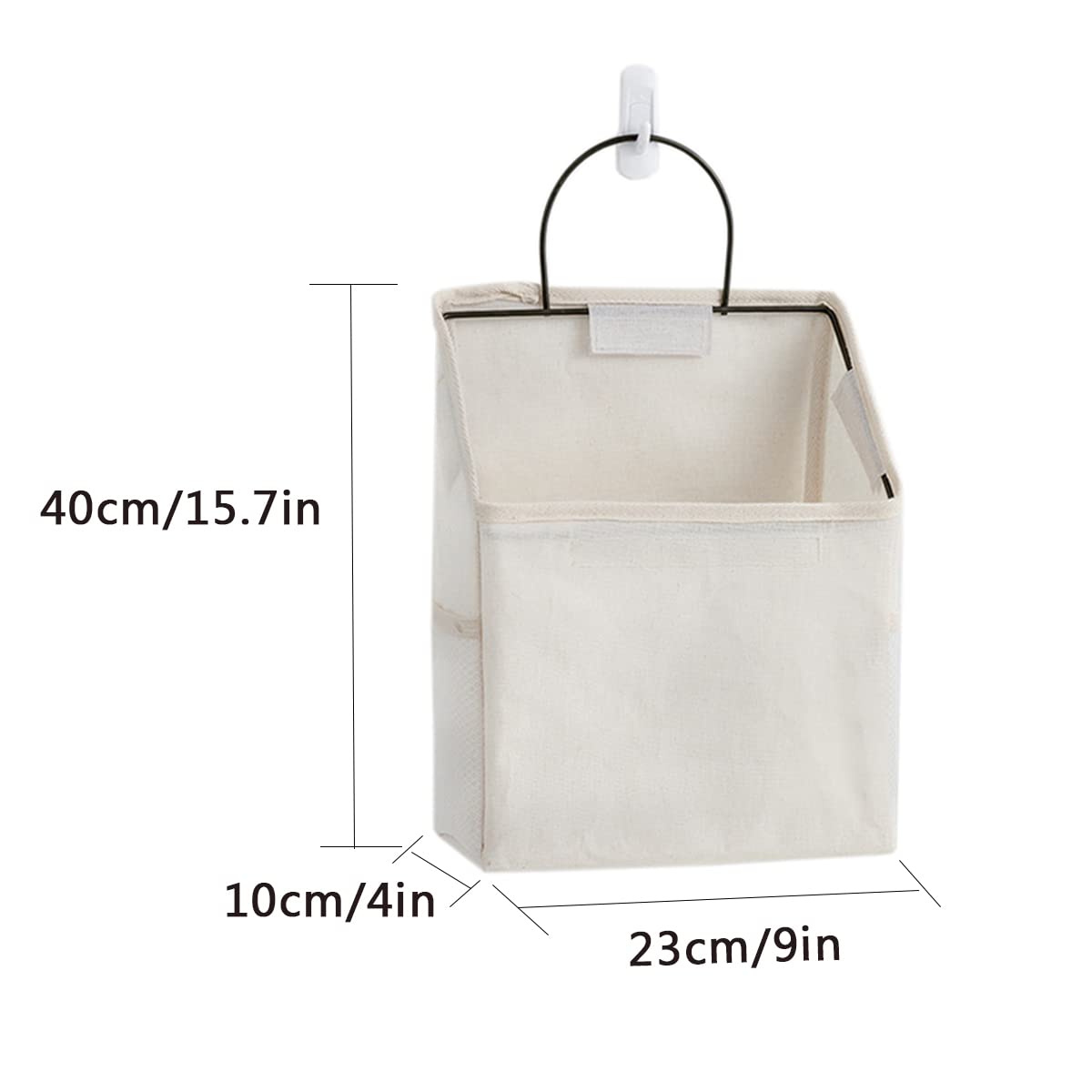 TsLinc 2 Pack Wall Hanging Storage Bag, Waterproof Over The Door Closet Organizer Hanging Pocket Linen Cotton Organizer Box Containers for Bedroom, Bathroom