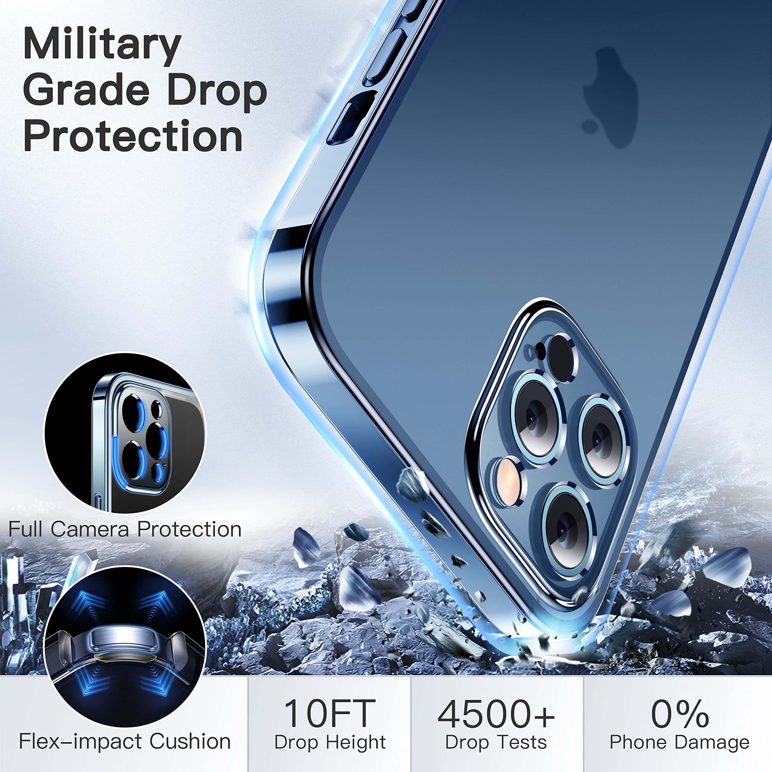 Alphex Beyond Clear Magnetic for iPhone 15 Pro Max Case, Compatible with MagSafe, Official Color Match for iPhone, 12FT Military Grade Shockproof Phone Cover 6.7 inch 2023 New, Pacific Blue Titanium