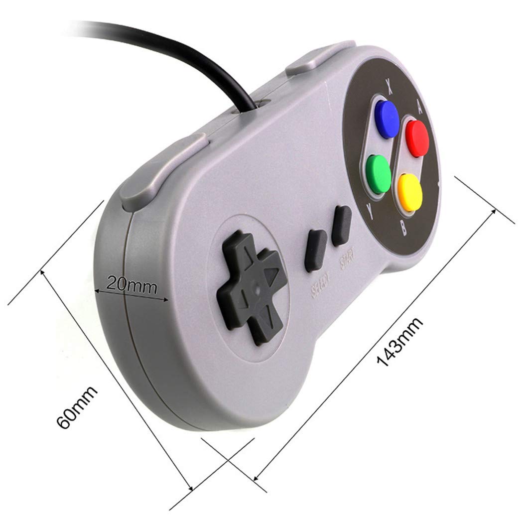 Cotchear 2 Packs USB Wired Controller for for Classic Super Nintendo NES SNES Game Pads for Windows PC Computer Control