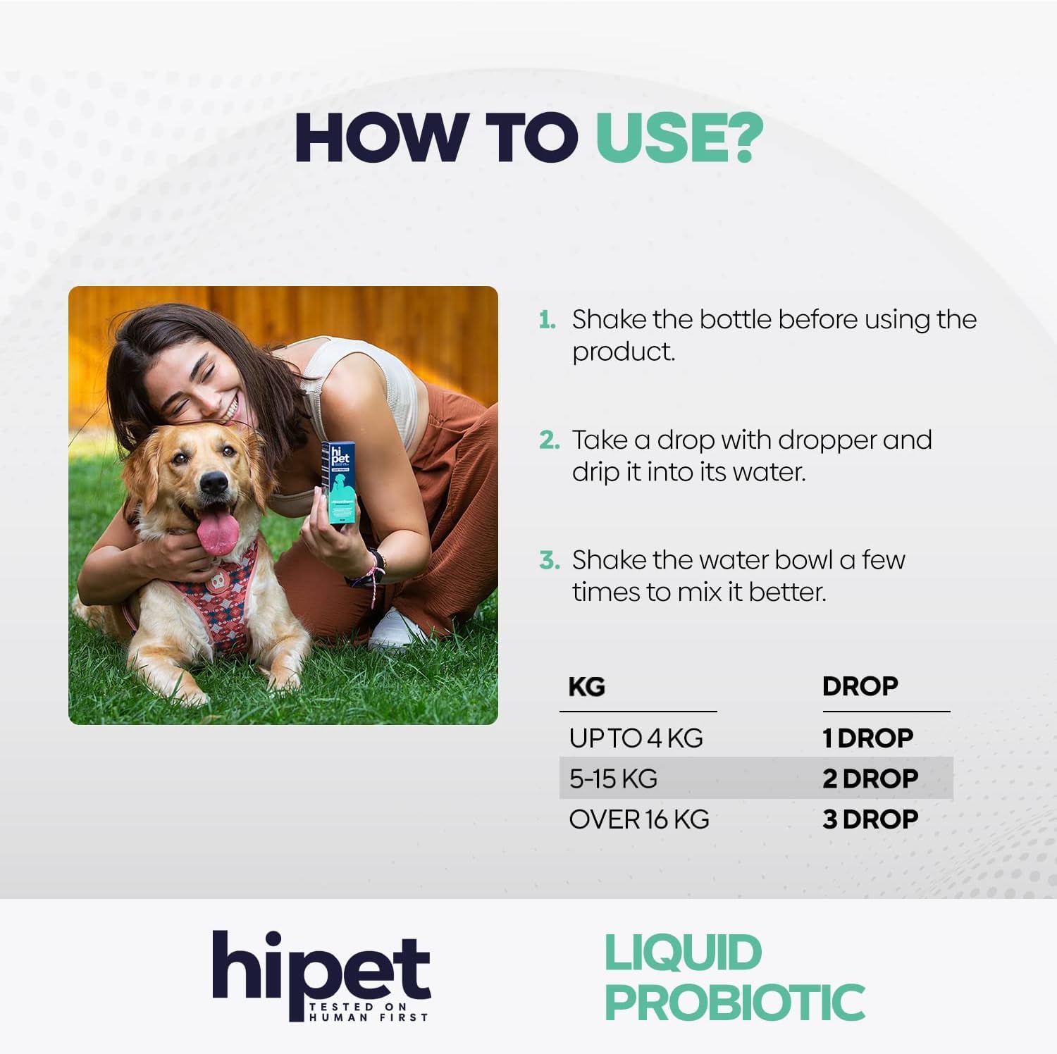 HiPet Liquid Probiotics for Dogs and Cats, Digestive Enzymes for Dogs, 13 Billion CFU/ML, Lactose Intolerance Formula for Pets, Cat and Dog Probiotics for Digestive Health, 1.7 Fl Oz