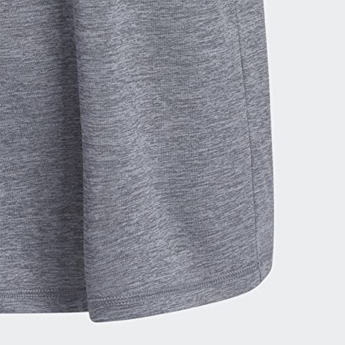 adidas Boys Size Short Sleeve AEROREADY Performance Logo Tee T-Shirt, Charcoal Grey Heather, Small (8 Plus)