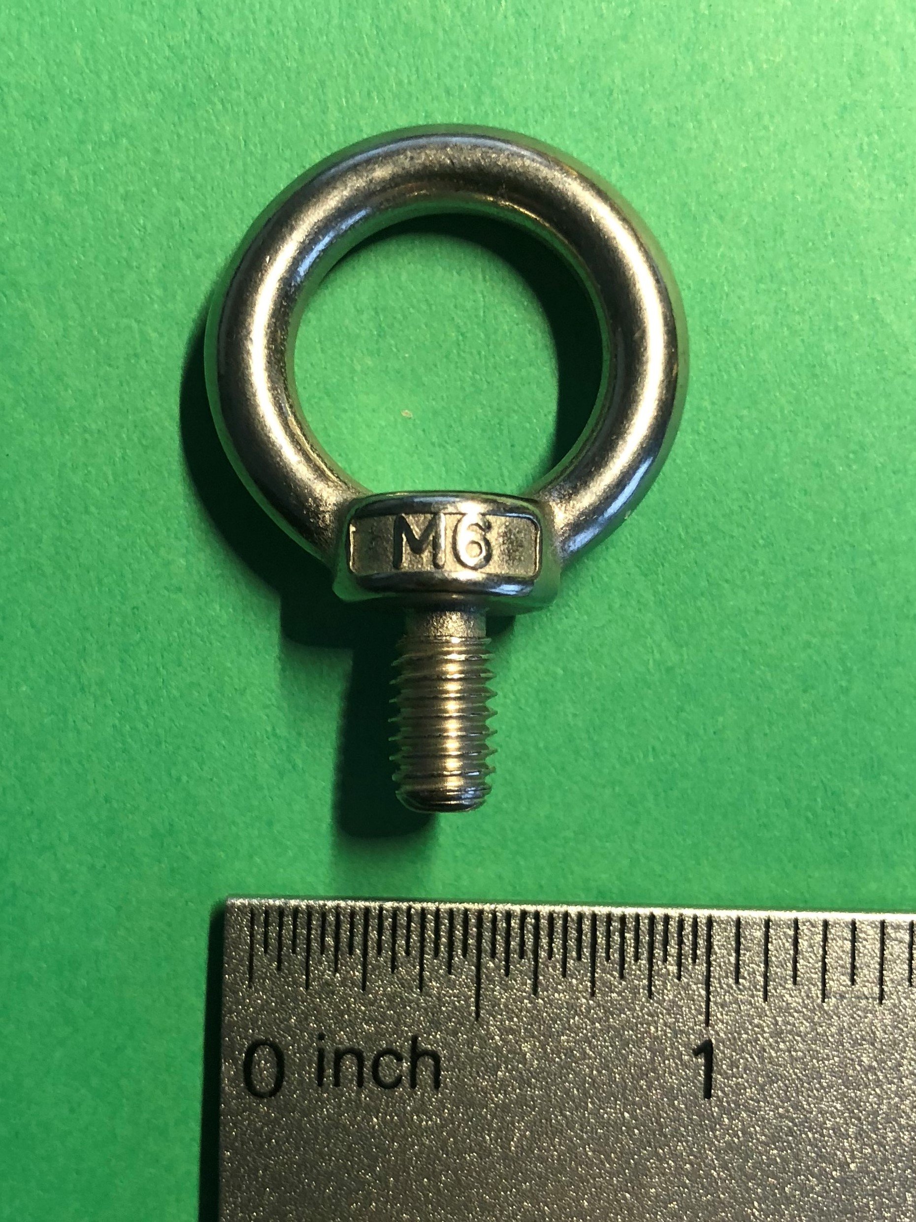 US STAINLESS 4 Pieces Stainless Steel 316 Lifting Eye Bolt 6mm M6 Marine Grade Pitch of 1