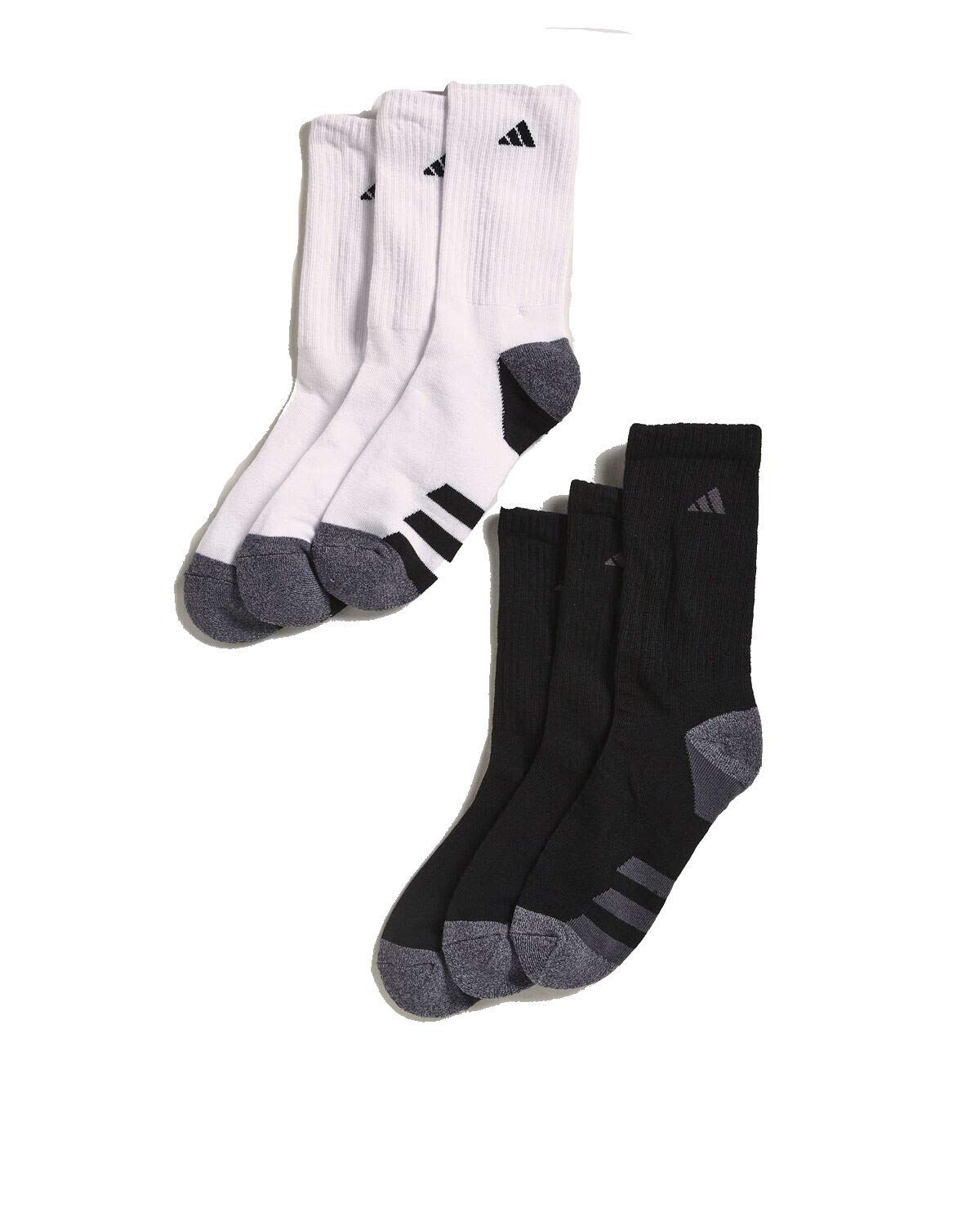 ADIDAS Boys Youth Athletic Sport Activity Cushioned Aeroready Drying Technology Crew Socks 6-Pack 3Y-9