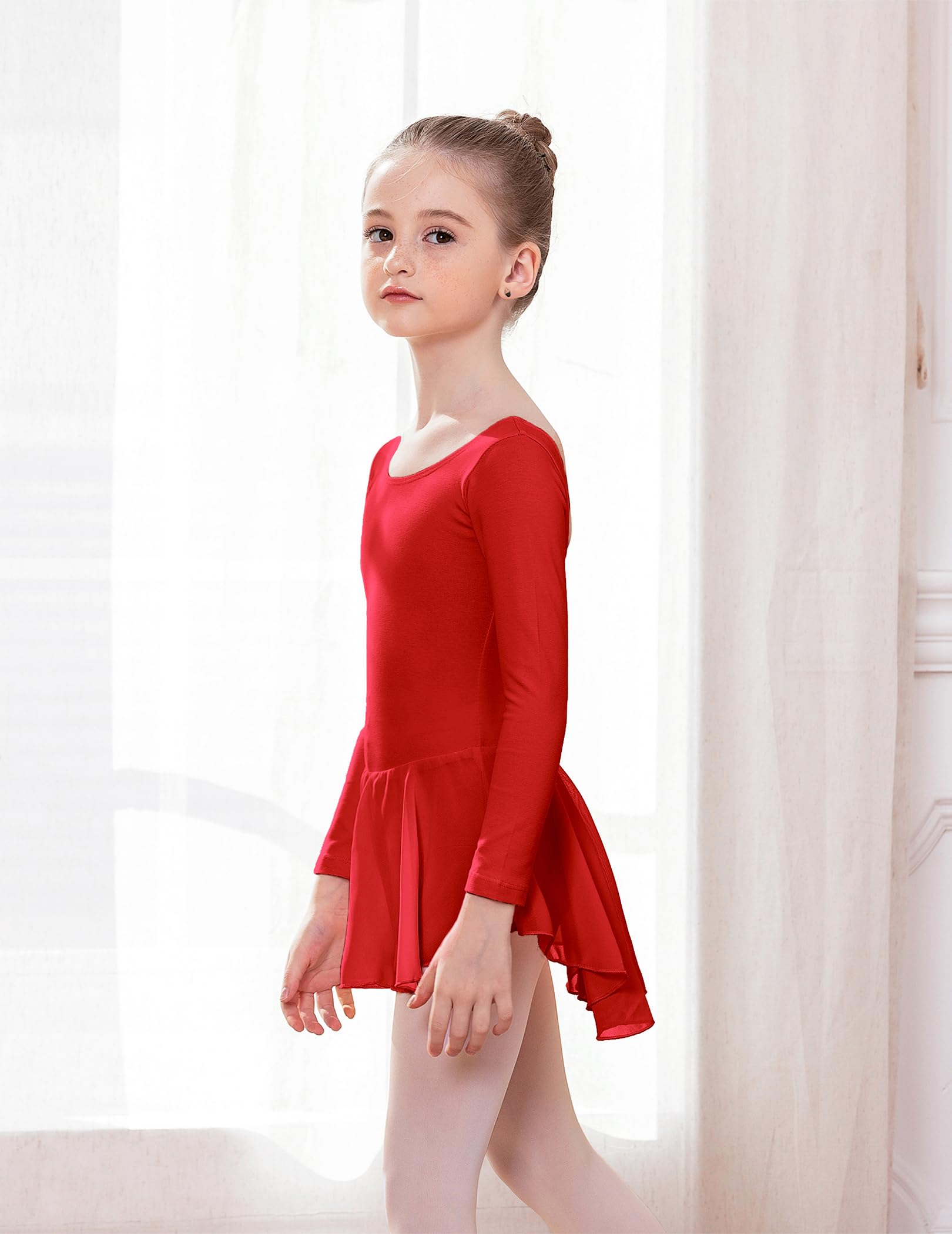 Arshiner Kids Girls Classic Long Sleeve Leotard Dance Ballet Dress
