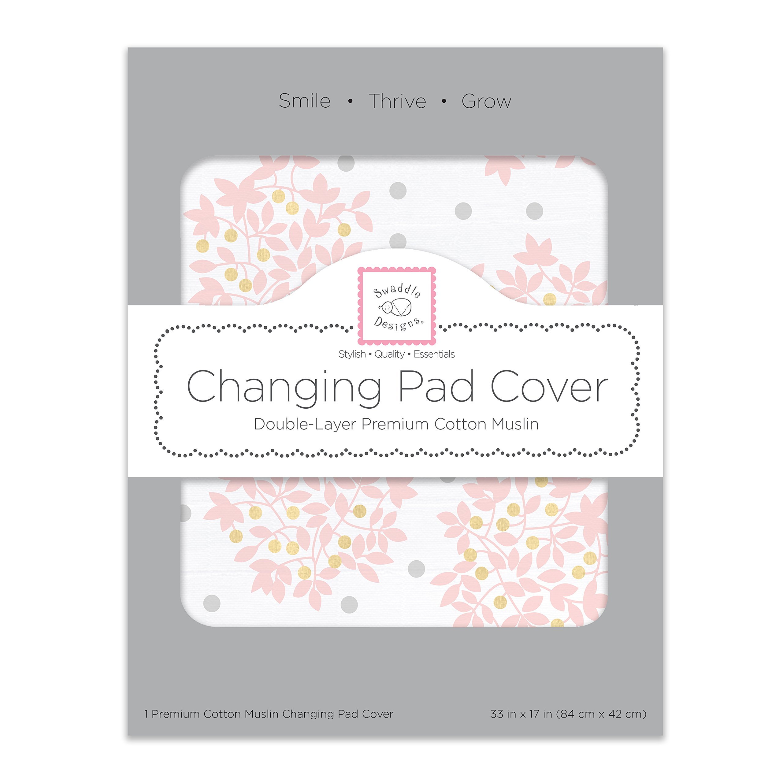 Softest Cotton Muslin Changing Pad Cover, Pink Heavenly Floral