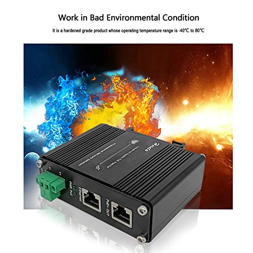 Hardened Industrial Gigabit PoE+ Injector 12-48VDC Input with DIN-Rail and Wall Mount Connecting The IEEE 802.3 af/at PoE Device (30W)