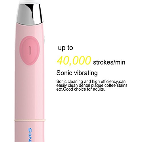 SONICETY Electric Toothbrush HI-503 (Value Pack Includes 3 Brushheads) (Pink)