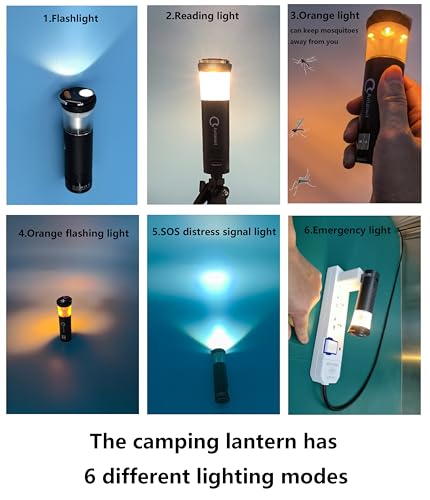 ANTAIWIT Camping Lantern, USB Rechargeable Magnetic Camping Flashlight, Mini Camping Light for Power Outages and Emergencies, Hiking, Camping (TD-A2-2)