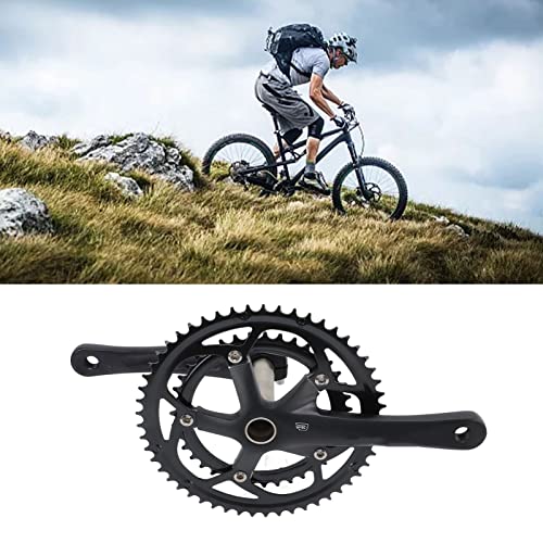 Aluminum Alloy Crank Arm Set, Black Bike Crankset High Toughness for Road Bicycle