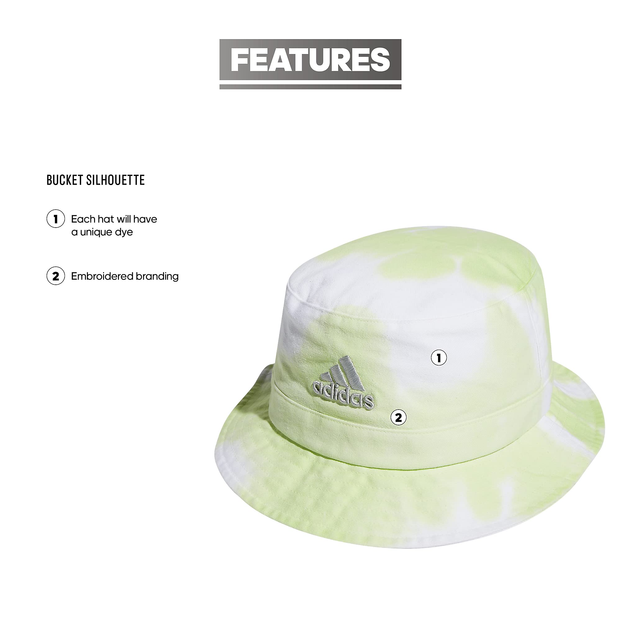 adidas Color Wash Women Bucket Hat, Ambient Sky Blue/Violet Tone Purple/Focus Blue, One Size