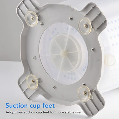 Yosoo Nordic Grey Portable Hand, Portable Washers Dryers Crank Washing Machine Manual Washing Machine Spin Dryer Home Apartments Dorms Camping Supplies