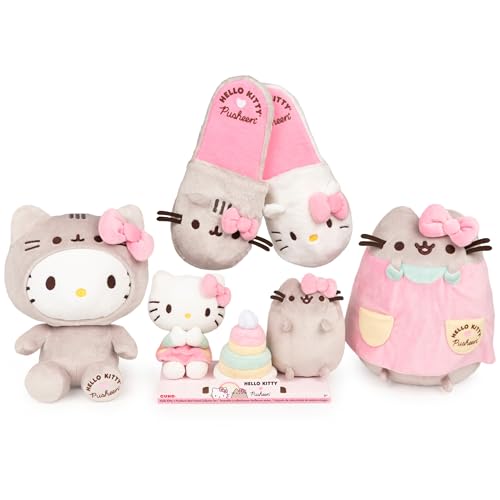 GUND Hello Kitty x Pusheen Stuffed Animal, Hello Kitty Costume Plush, Kawaii Plushie for Collectors, 9.5”