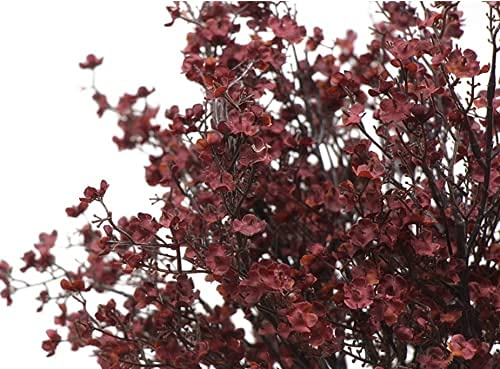 Cratone 6PCS Artificial Hydrangea Babys Breath Fabric Cloth Faux Flowers Fake Silk Plants Real Touch Flower Bouquets for Halloween Wedding Party Home Garden Decor (Autumn Red)
