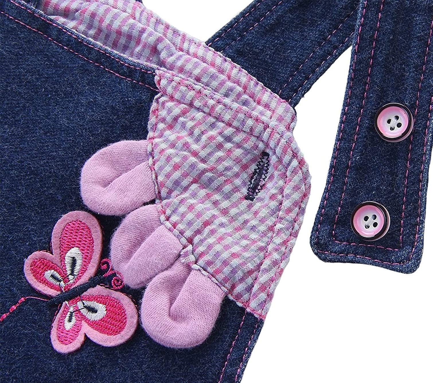 KIDSCOOL SPACE Baby Girl Jean Overalls,Toddler Denim Cute 3D Bunny Outfit,Blue,18-24 Months