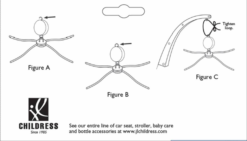 J.L. Childress Portable Crib Mobile Arm - 18 inch Foldable Arm with Attachment Clamp - Great for Travel - Rubber Padding to Protect Crib Railing - White