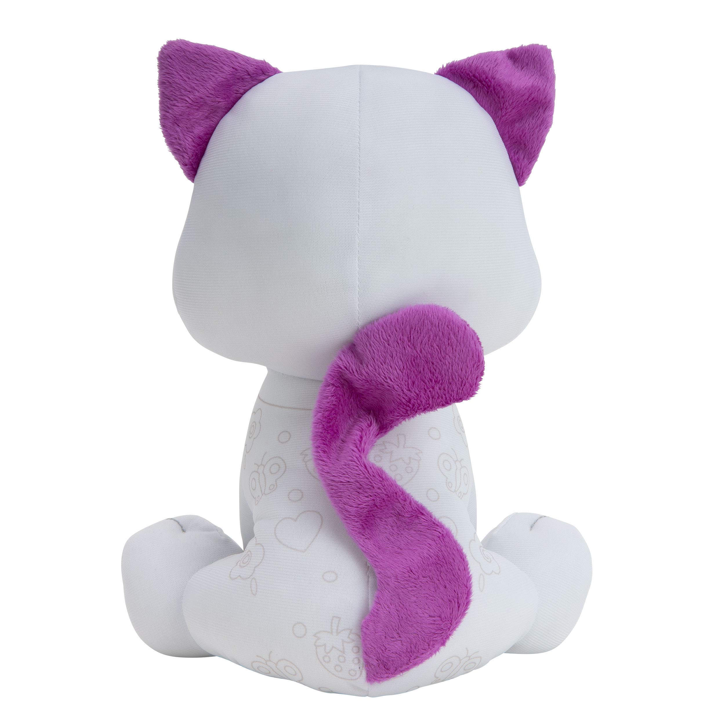 Crayola Deluxe Color ‘N Plush Kitty, 10” Stuffed Animal - Draw, Wash, Reuse – with 2 Ultra-Clean Washable Fine Line Markers, 1 Broad Line Marker, 1 Washable Stamp Marker