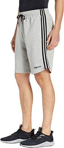 adidas Essentials Men's 3-Stripes Jersey Shorts, Medium Grey Heather/Black, Medium