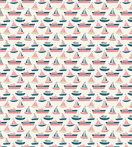 Ambesonne Sailing Duvet Cover Sets, Pattern of Little Ship Boat Yacht Submarine Marine Love for Cartoon, Bedding Set with 2 Duvet Covers & 4 Pillowcases, 2 Pack King Size, Multicolor