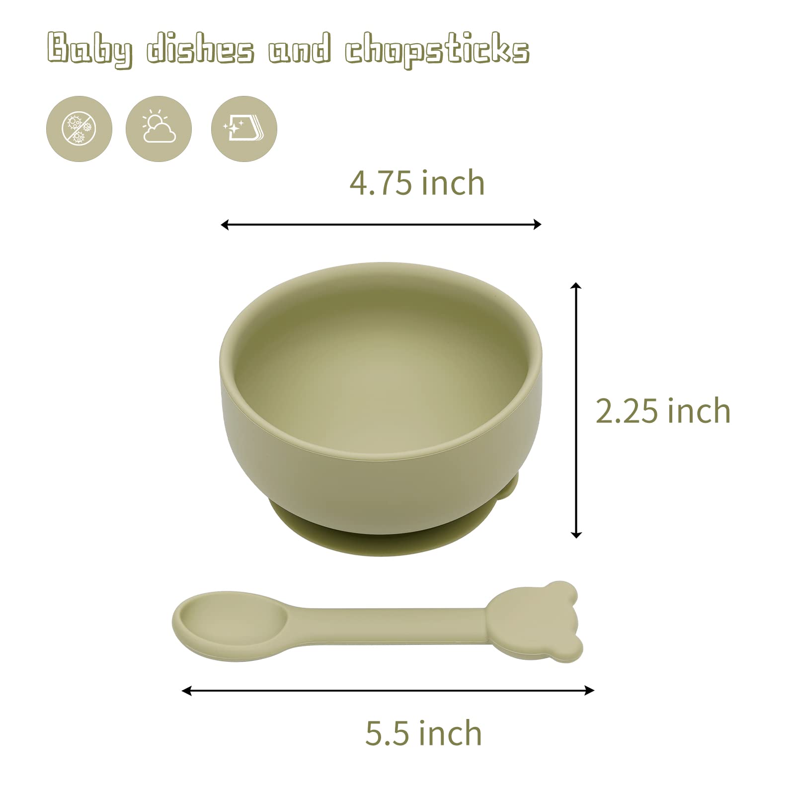 Baby Silicone Suction Cup Bowl + Spoon|BPA Free|Super Upgraded Suction|Suitable for Babies and Toddlers|Easy to Clean,|Dishwasher, Microwave, and Refrigerator Safe. (Light Pink)