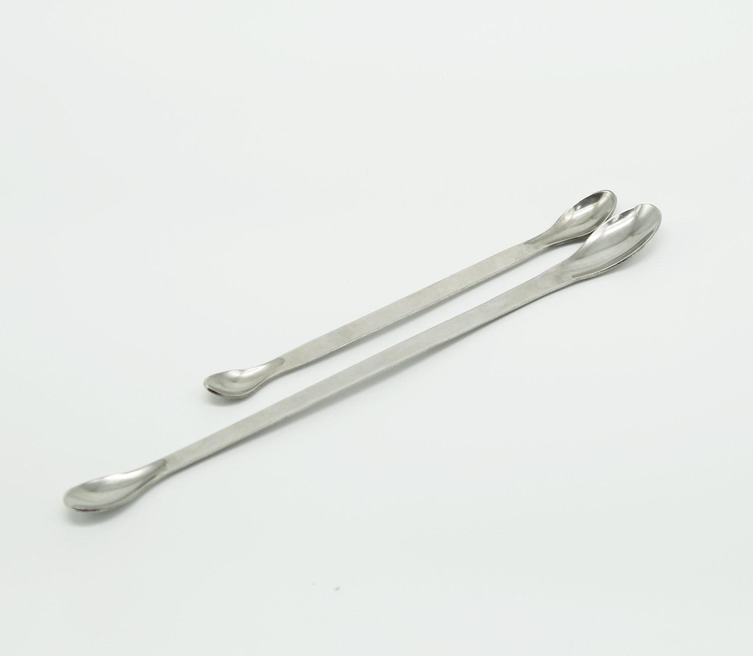 Stainless Steel Micro Scoop Reagent Lab Sampling Spoon Lab Spatulas Scoop Bar Spoon Medical Pharmacy Mini Micro Spoon Scoop 2Pcs for 22cm 2 Pcs for 16cm