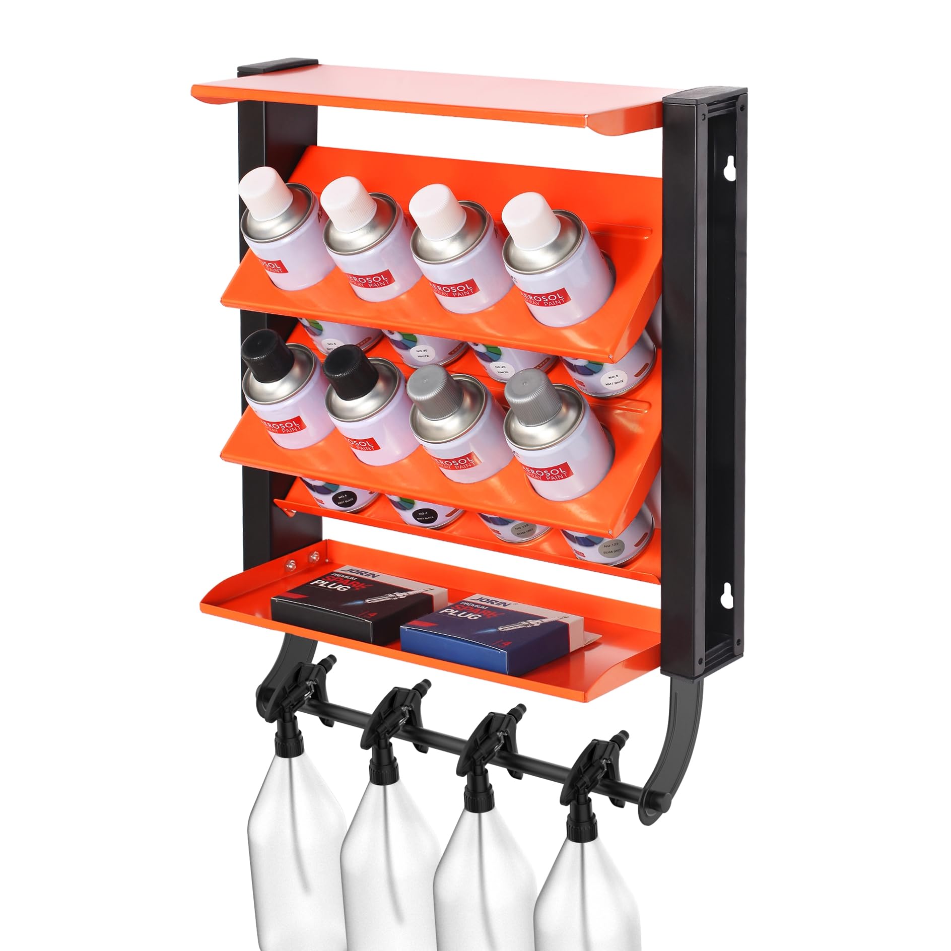 WALMANN Wall Mount Spray Paint Can Holder, Heavy Duty Metal Paint Can Storage Rack for Garage, Shop Paint Can Holder, Holds Up to 100Lbs