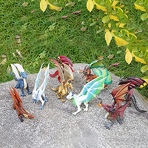 Dragon Figurine Magic Dragon Figurine Realistic Plastic Flying Dragon Figurine for Collection Science Educational Prop Miniature Magic Dragon Statue Home Decor Accessorie, Big Golden Dragon