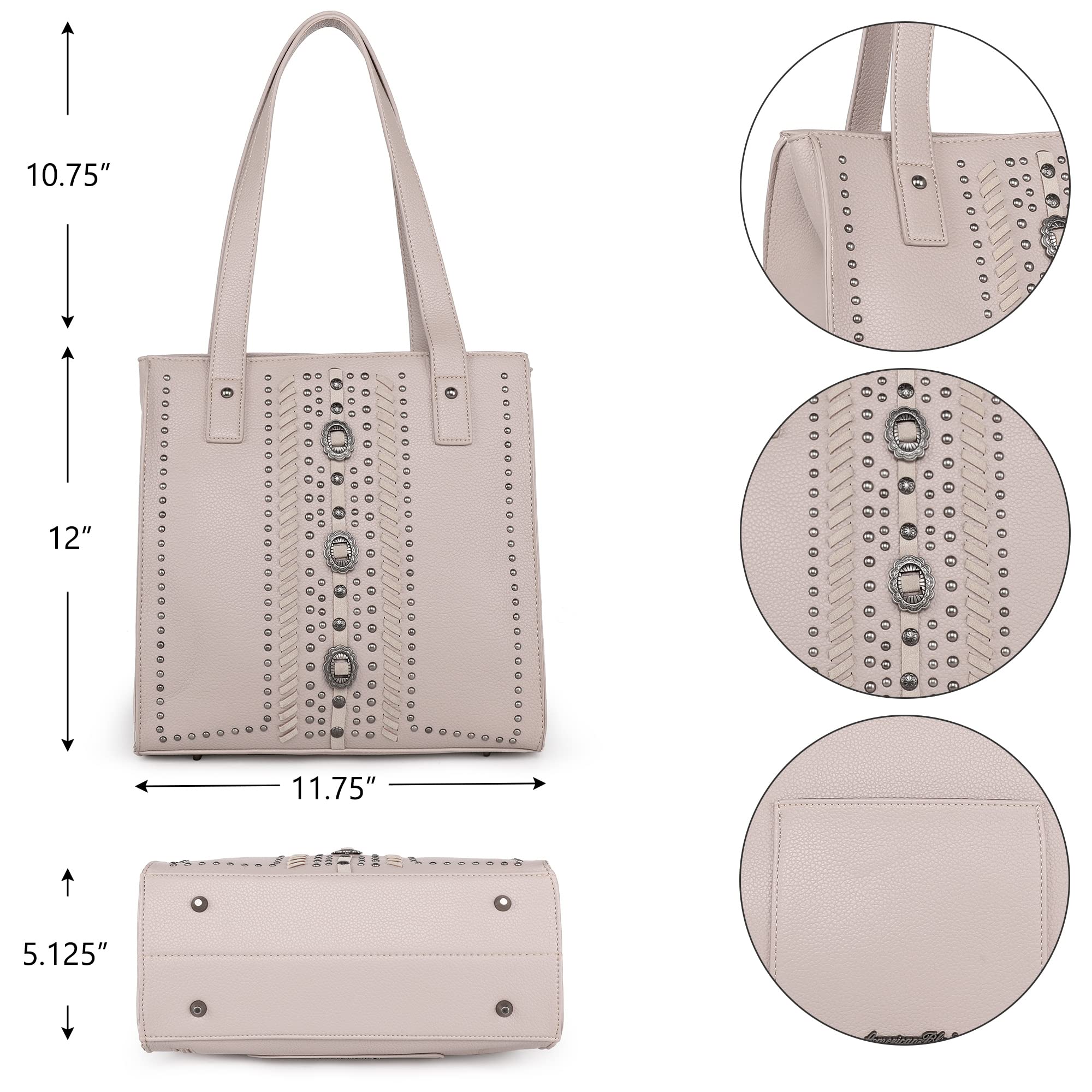 American Bling Tote for Women Large Purses and Handbag Western Shoulder Bag with Wallet AB-G7505BG+W