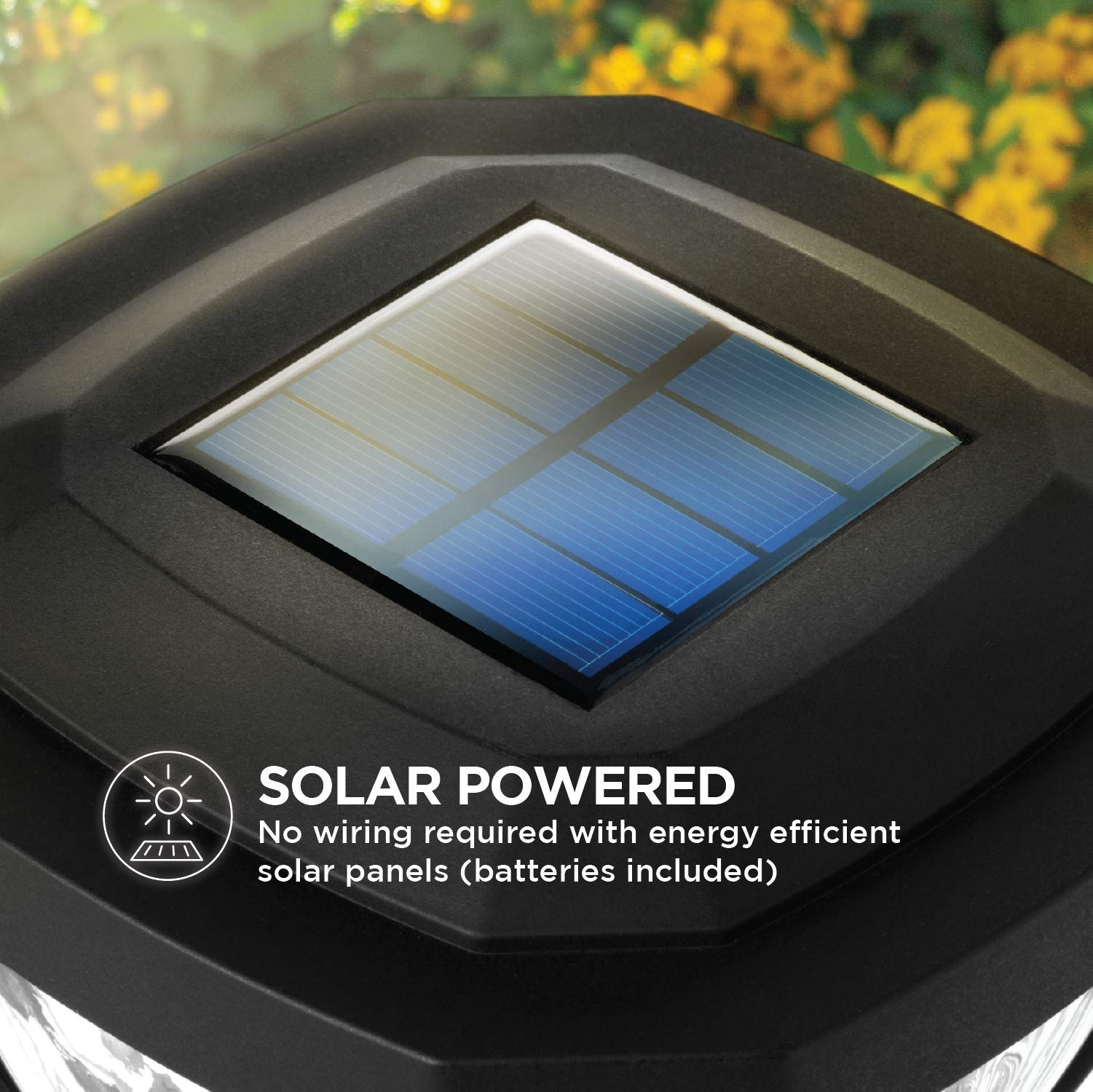 Home Zone Security Decorative Outdoor Solar Post Lights Black No Wiring 8 Set