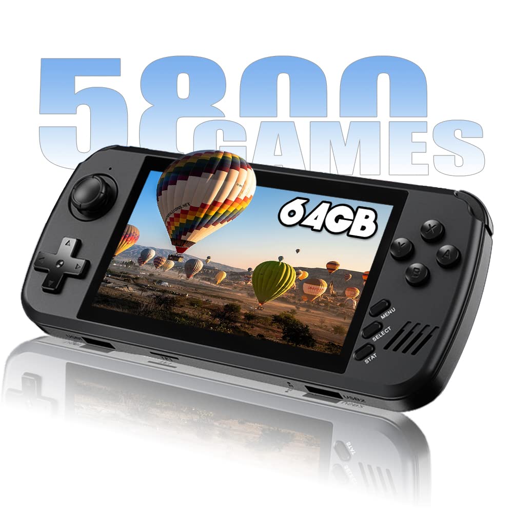 CredevZone X39 Pro Handheld Game Console 4.3 inch Pro Retro Games Consoles Classic Video Games Built-in Preinstalled Rechargeable Battery Portable Style Gaming Consoles 64GB Black