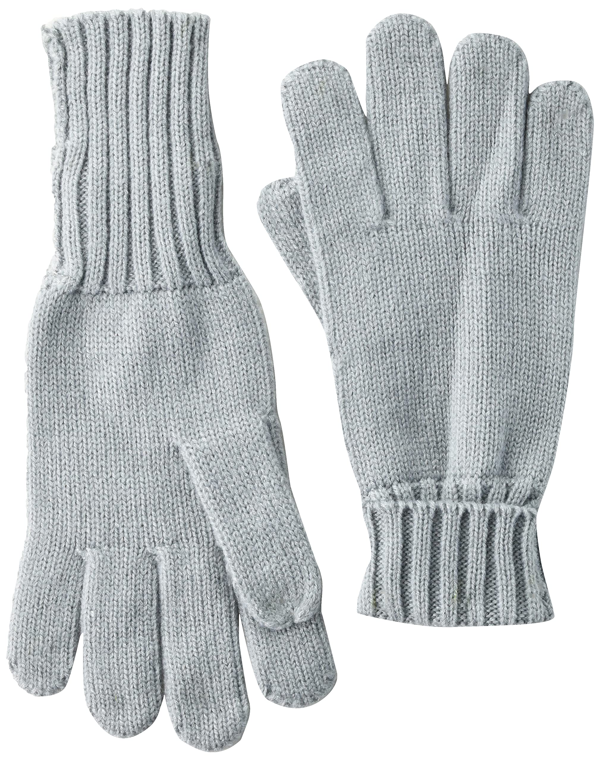 Amazon Essentials Women's Ribbed Gloves, Grey, One Size