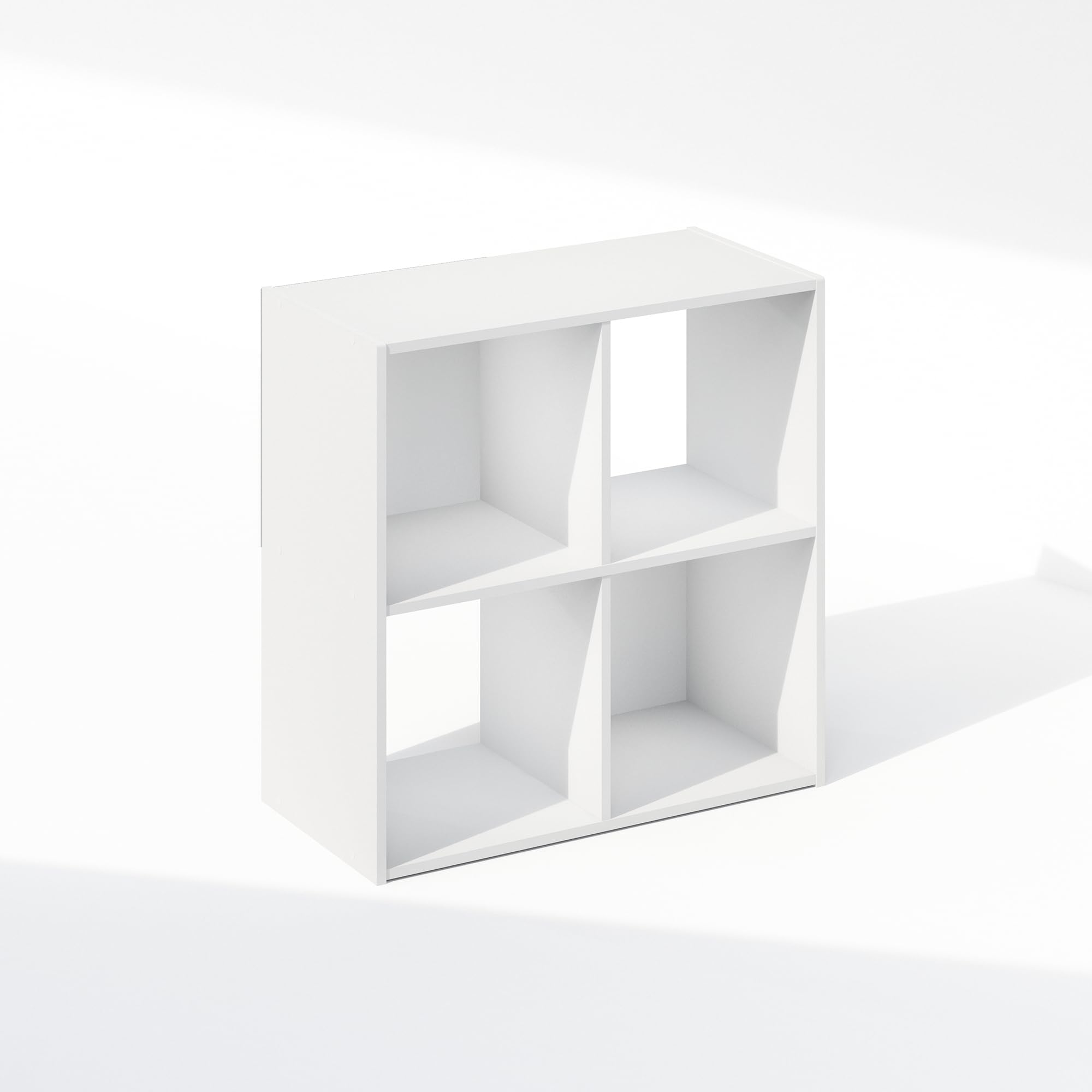 Furinno Pelli Cubic Storage Cabinet, Bookcase, Bookshelf, 4-Cube, White