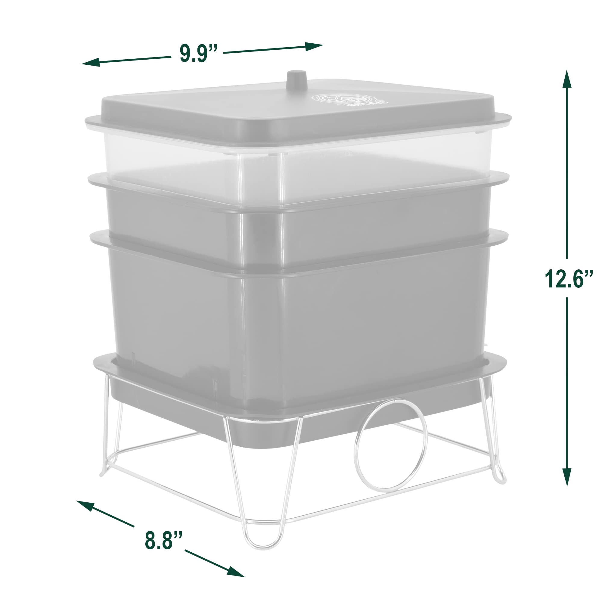 Worm Nerd WN41 4-Tray Worm Composting Bin Kit with Coco Coir Brick for Recycling Food Waste, Worm Castings, Worm Tea, Vermiculture and Vermicomposting, Black