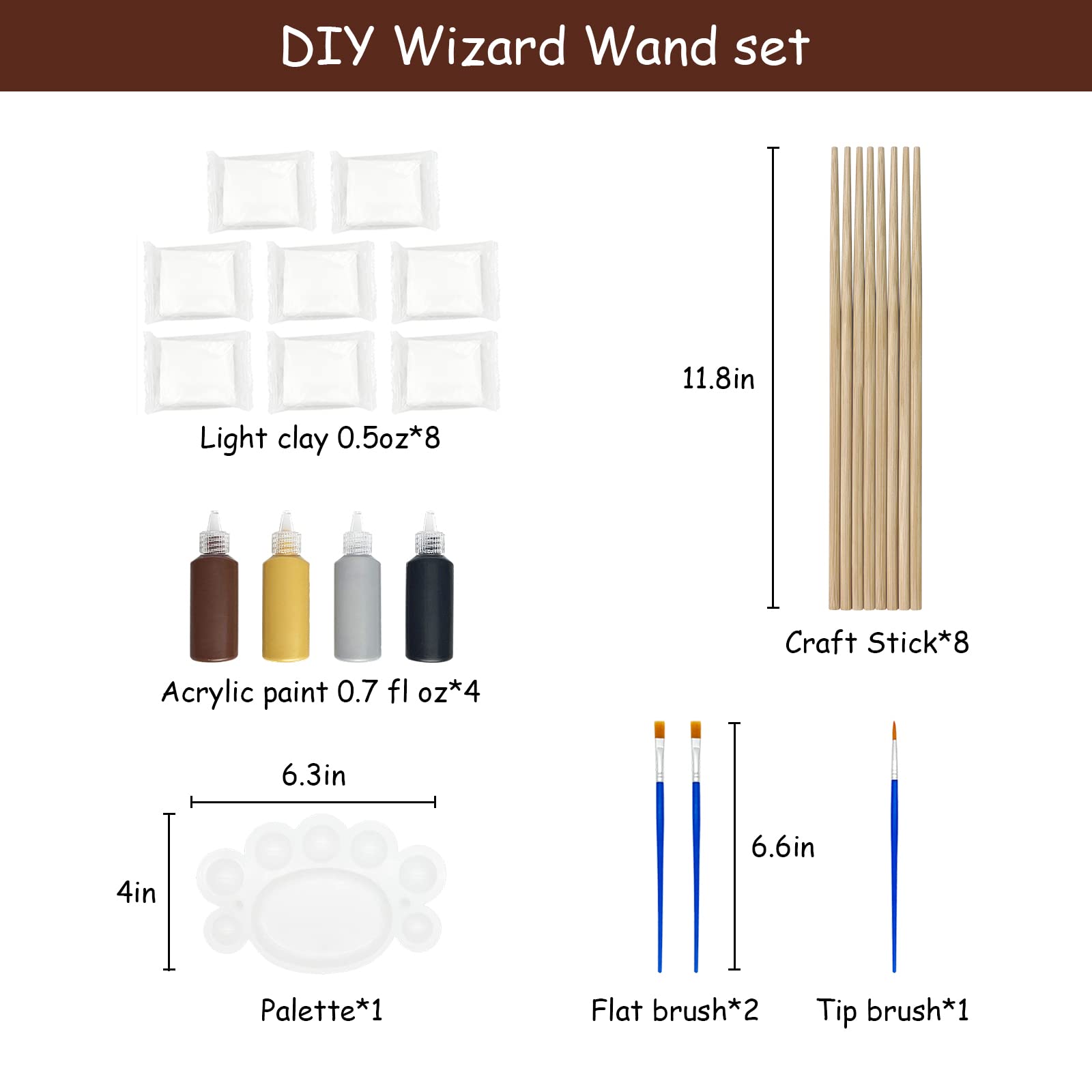 Magic Wand Making Kit for Kids Adults DIY Craft Set Wizard Birthday Party Supplies Make Your Own Wands 24-Piece