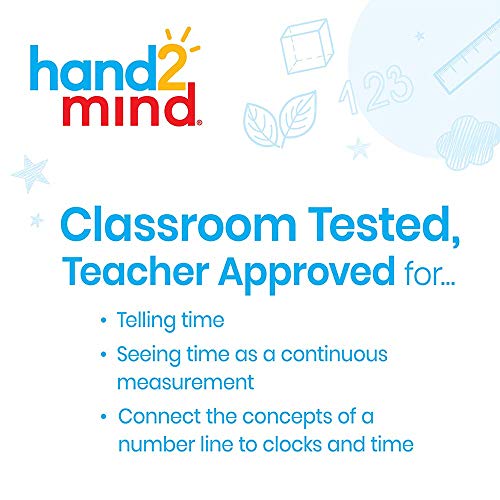 hand2mind - 92286 Number Line Clock for Kids Ages 5-10, Turn A Number Line Into A Clock, Hands-on Way to Go from Counting Numbers to Telling Time, Learning to Tell Time Clock, Homeschool Supplies (Set of 1)