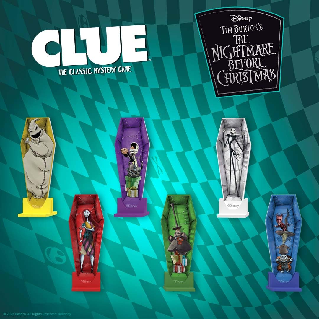 CLUE: Disney The Nightmare Before Christmas | Collectible Clue Game Based on Disney Classic Film | Officially-Licensed Game with Familiar Locations and Iconic Characters