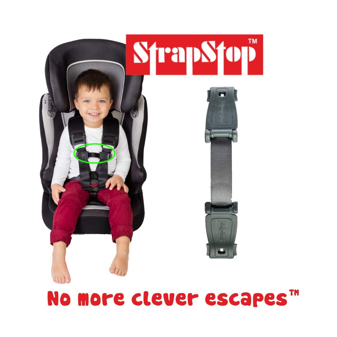 STRAP STOP Anti Escape Car Seat Strap — UK Made, Crash Tested, ECE R44-04 & R129 Passed Buckle up Houdini Straps for Car Seat — Multi-use & Impossible to Unlock (1 x Car Seat Safety Clip) - 4 Colors