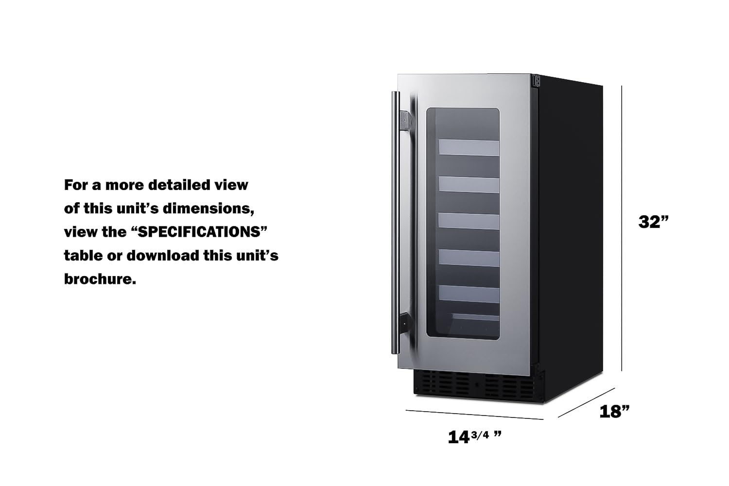 Summit ASDW1522 Summit ASDW1522 15 Inch Wide 18 Bottle Capacity Built-In Wine Cooler with Front Door Lock