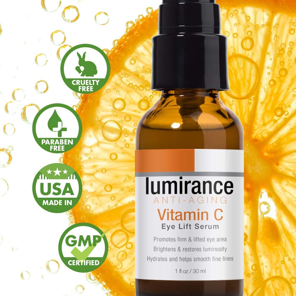 Lumirance Vitamin C Eye Lift Serum, Minimizes the Look of Wrinkles and Crows Feet, Helps with Firming and Dark Circles, 30ml/1 fl oz
