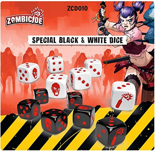 CMON Zombicide 2nd Edition Special Black and White Dice | Strategy Board Game | Cooperative Game for Teens and Adults | Zombie Board Game | Ages 14+ | 1-6 Players | Avg. Playtime 1 Hour | Made by CMON