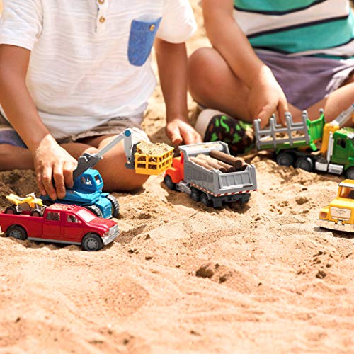 Driven by Battat — Red Pickup Truck & ATV – 1:24 Scale – Small Toy Truck with Lights, Sounds & More for Boys & Girls Age 3+