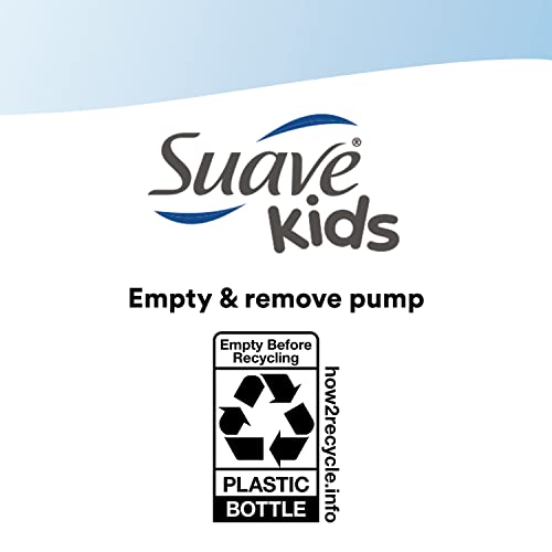 Suave Kids 3-in-1 Shampoo Conditioner Body Wash Purely Fun Makes Bath Time Quick and Easy, Paraben Free and Dermatologist Tested Kids Shampoo 3 in 1 Formula 28 Fl Oz (Pack of 4)