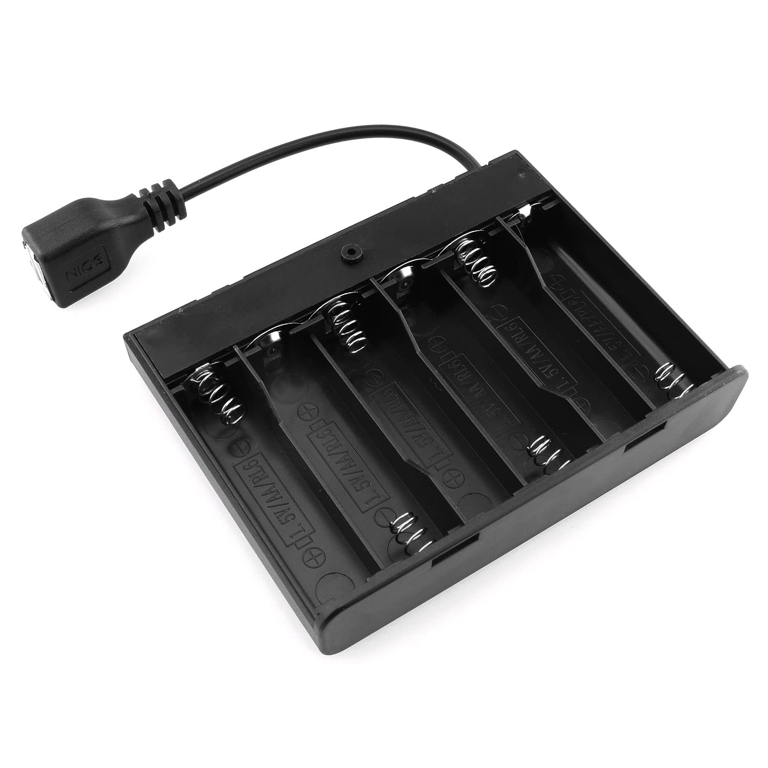 DGZZI USB Female Socket 6 AA Battery Case Box Holder with ON-Off Switch and