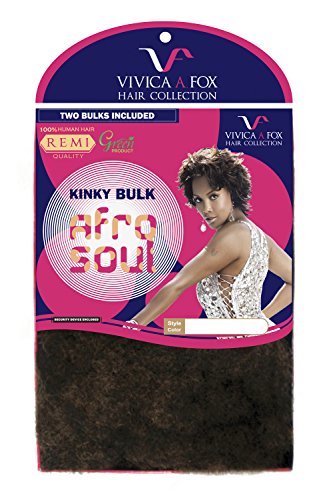 Vivica A Fox Hair Collection HKBK16L-V Human Hair Afro Curl Kinky Bulk Extension, M1B/132, 5.8 Ounce