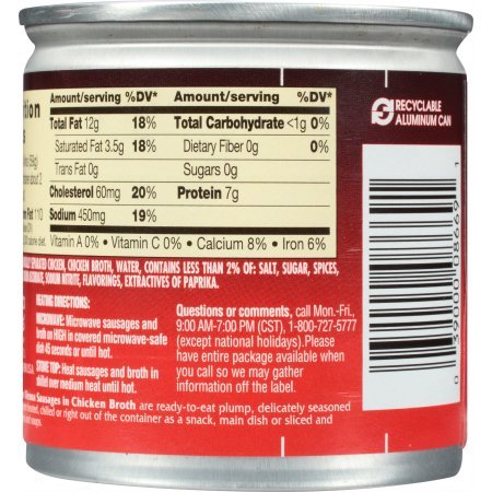 Libby's Vienna Sausage in Chicken Broth 4.6 oz. Can (6 Cans)