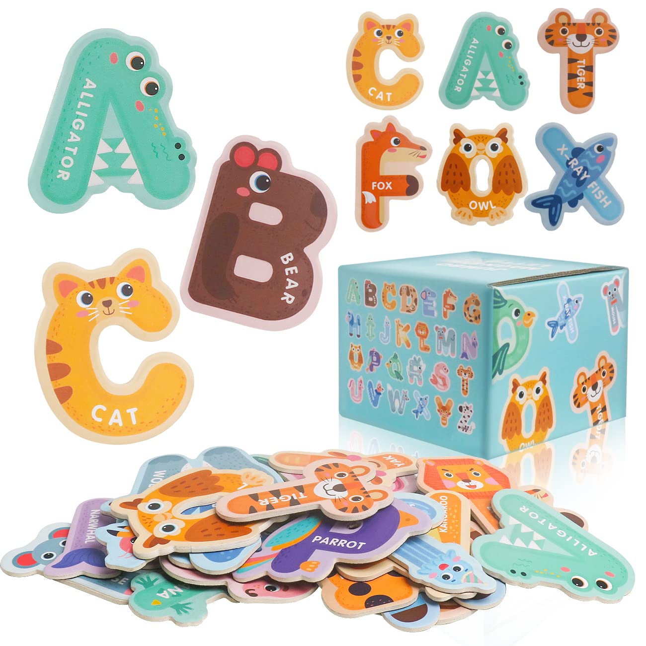 HOONEW Jumbo Magnetic Letters Magnets for Kids Large Magnetic Letters Alphabet ABC Uppercase Fridge Refrigerator Magnets Learning Educational Spelling Toy for Kids Toddlers 3+ Years Old