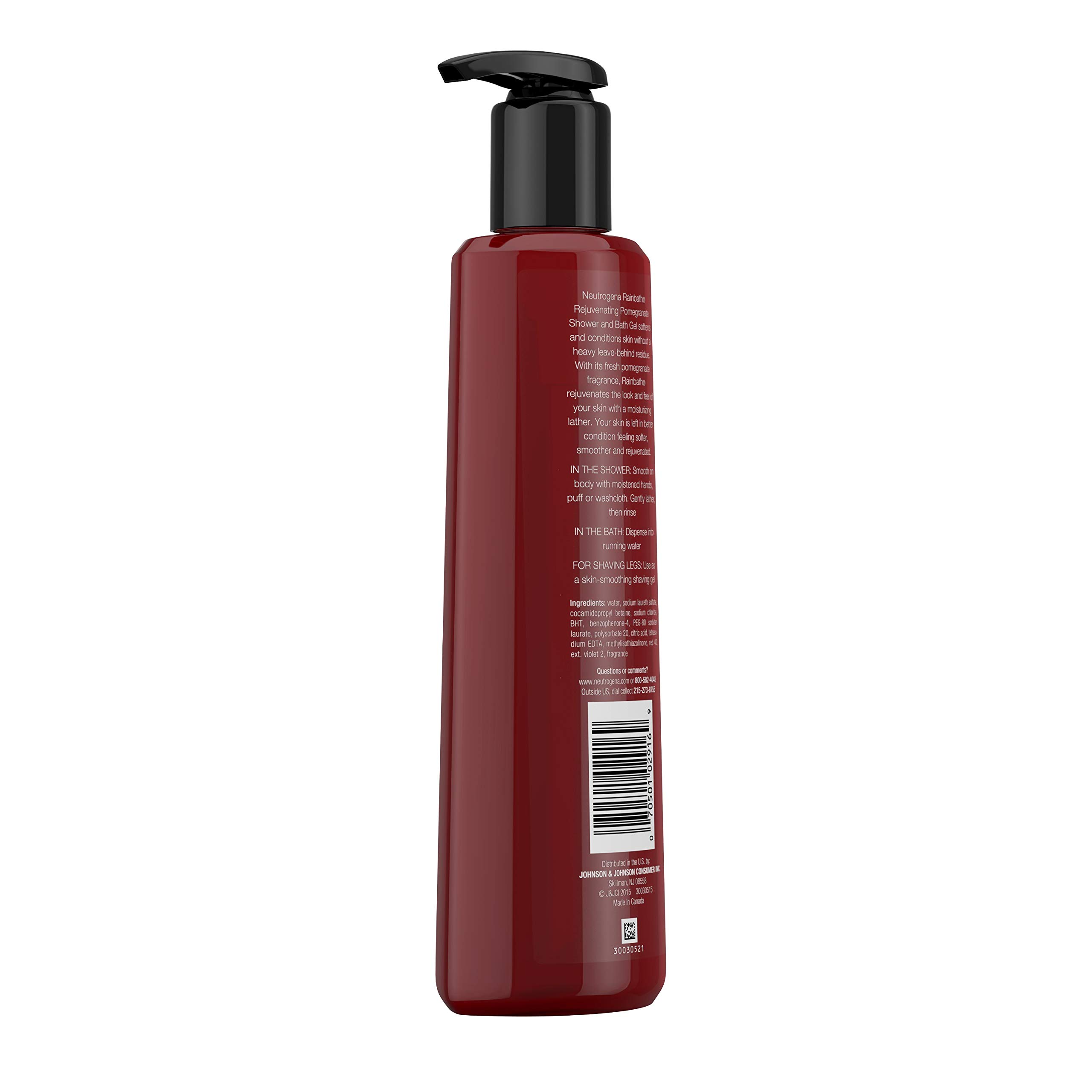 Neutrogena Rainbath Rejuvenating and Cleansing Shower and Bath Gel, Moisturizing Body Wash and Shaving Gel with Clean Rinsing Lather, Pomegranate Scent, 16 fl. oz (Pack of 2)