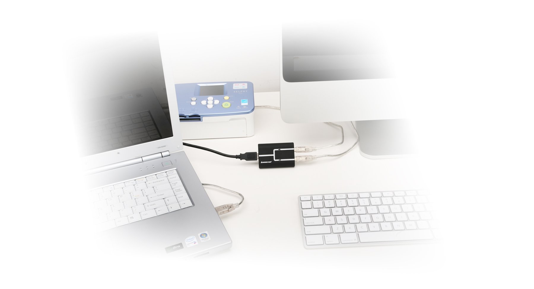 IOGEAR 2-Port USB 2.0 Printer Auto Sharing Switch GUB211 (Black)